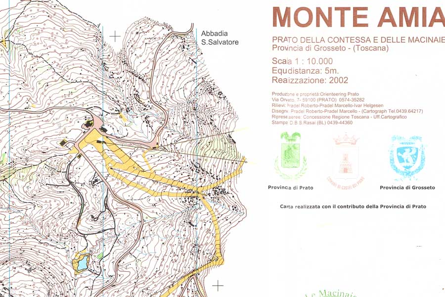 Mappa di Orienteering del Monte Amiata - Albergo Le Macinaie